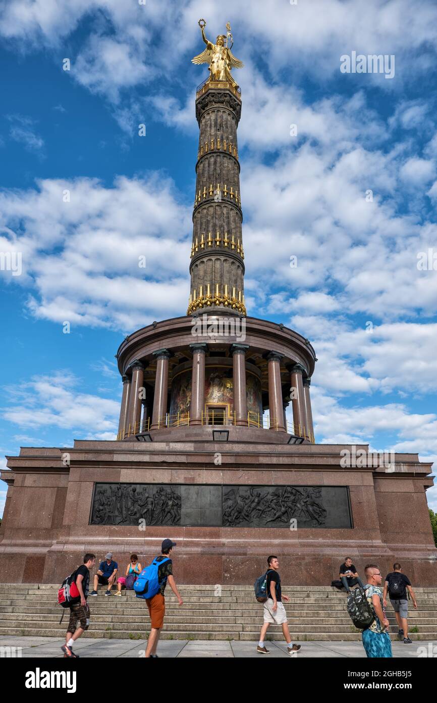 Berlin, Germany - July 31, 2021: Victory Column with sculpture of ...
