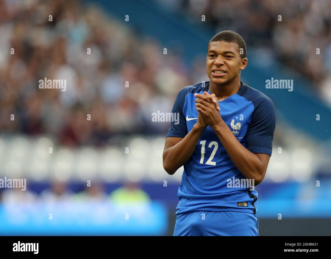 France's Kylian Mbappe in action during the Friendly match at Stade De ...
