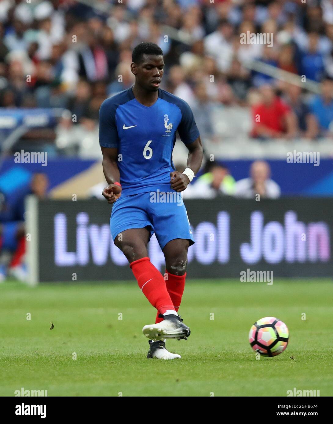 France's Paul Pogba in action during the Friendly match at Stade De ...