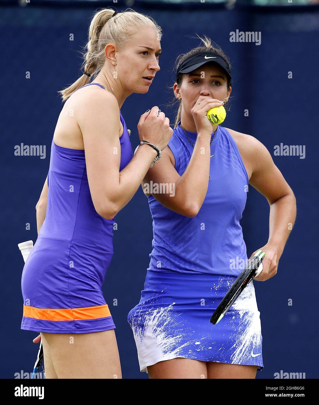 Jocelyn Rae and Laura Robson of Great Britain during the AEGON ...