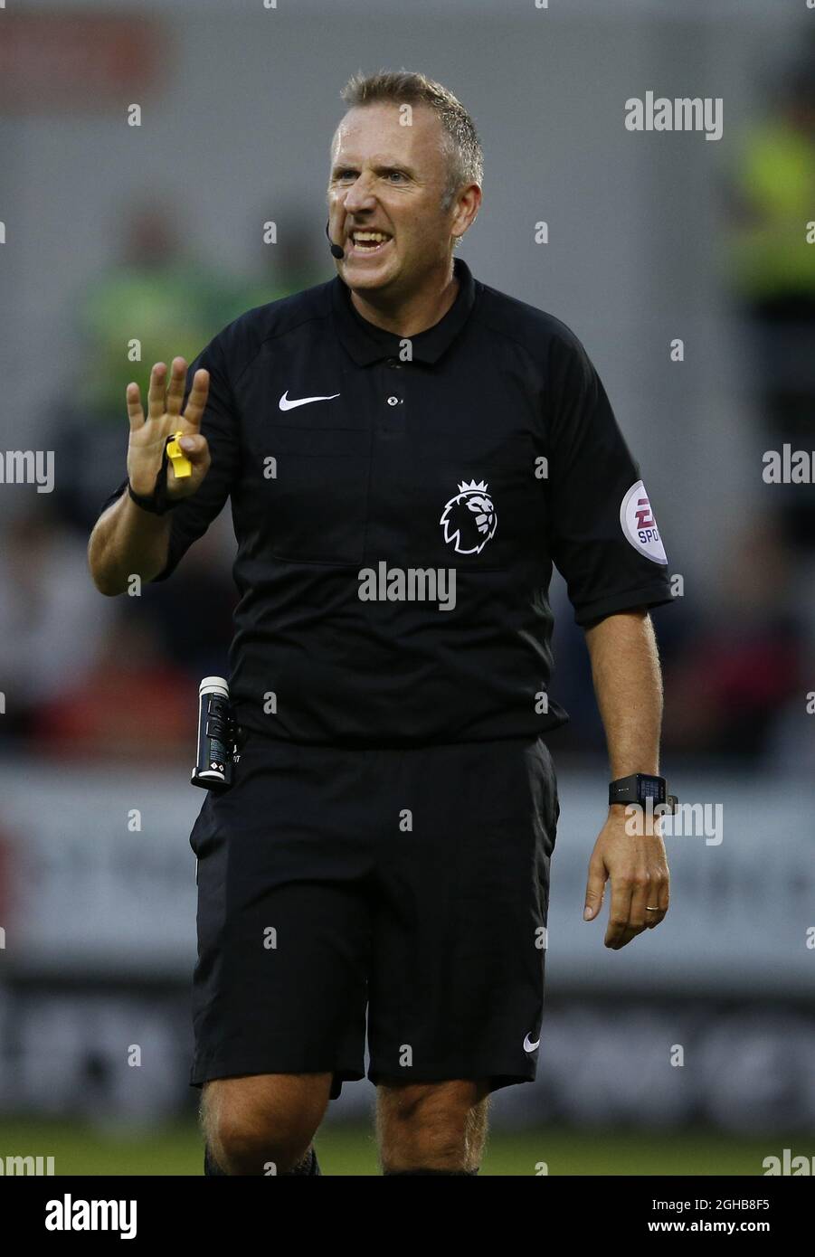 Jonathan Moss referee during the pre season friendly at the Aesseal New ...