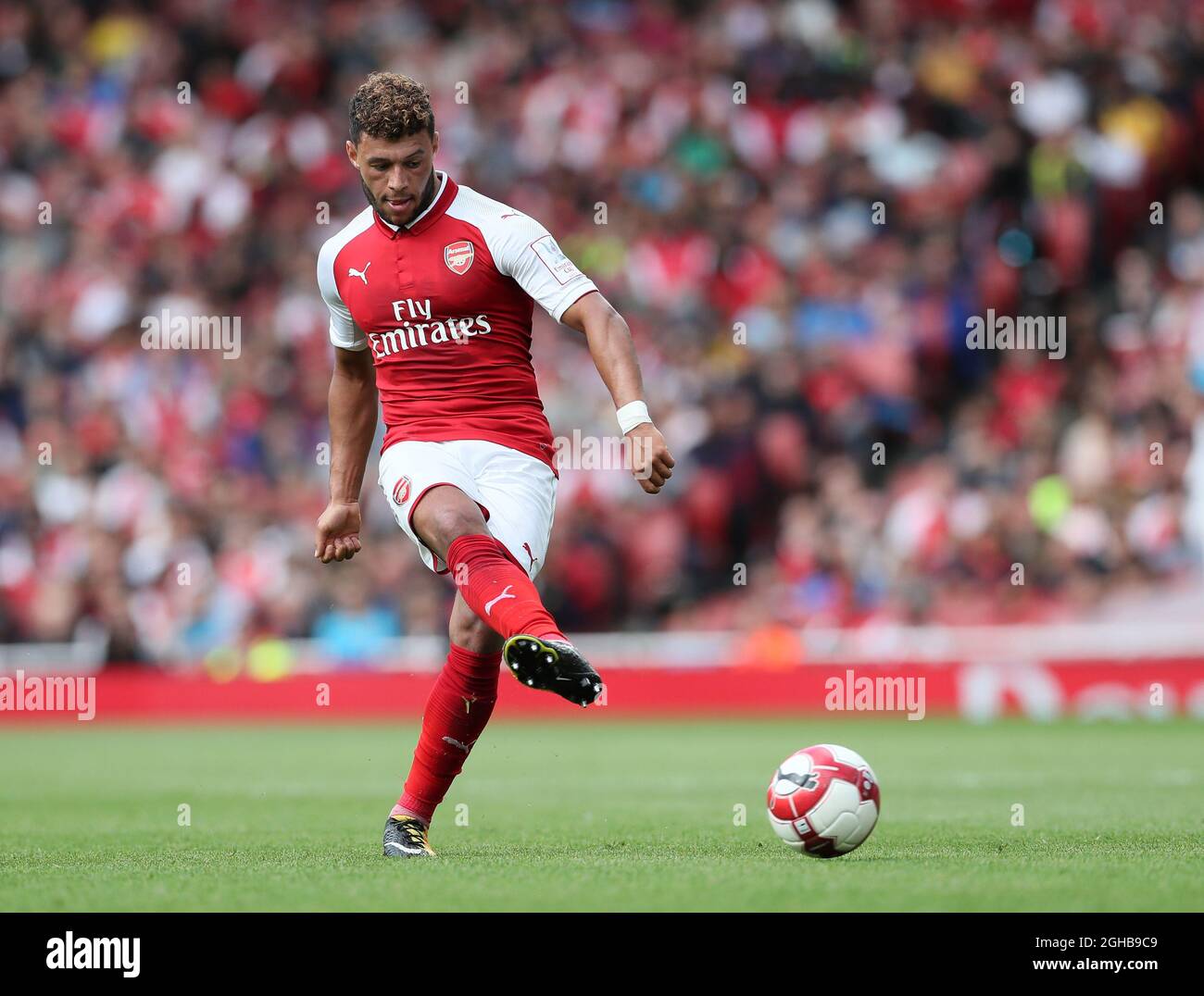 Arsenal's Alex Oxlade-Chamberlain in action during the pre season match ...