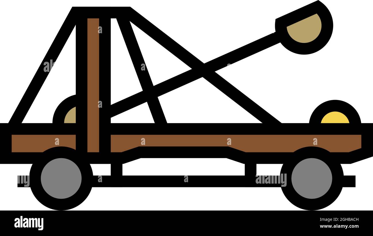 catapult weapon ancient rome color icon vector illustration Stock ...