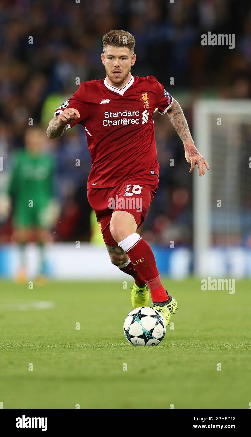 Alberto Moreno of Liverpool during the Champions League playoff round ...