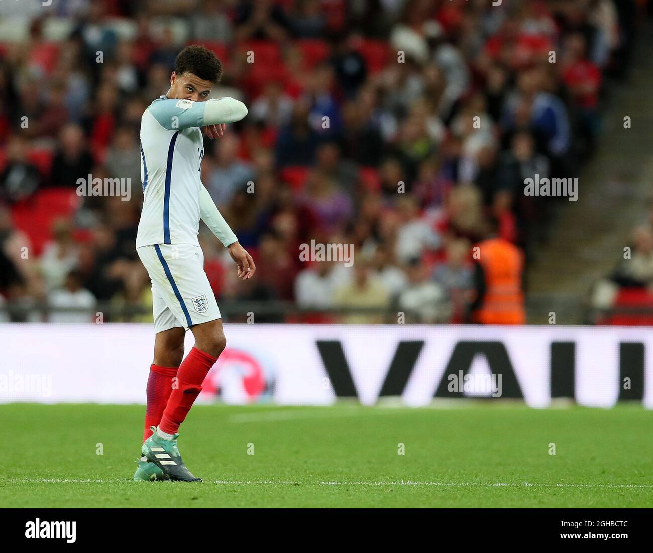 England's Dele Alli looks on dejected during the World Cup Qualifier ...