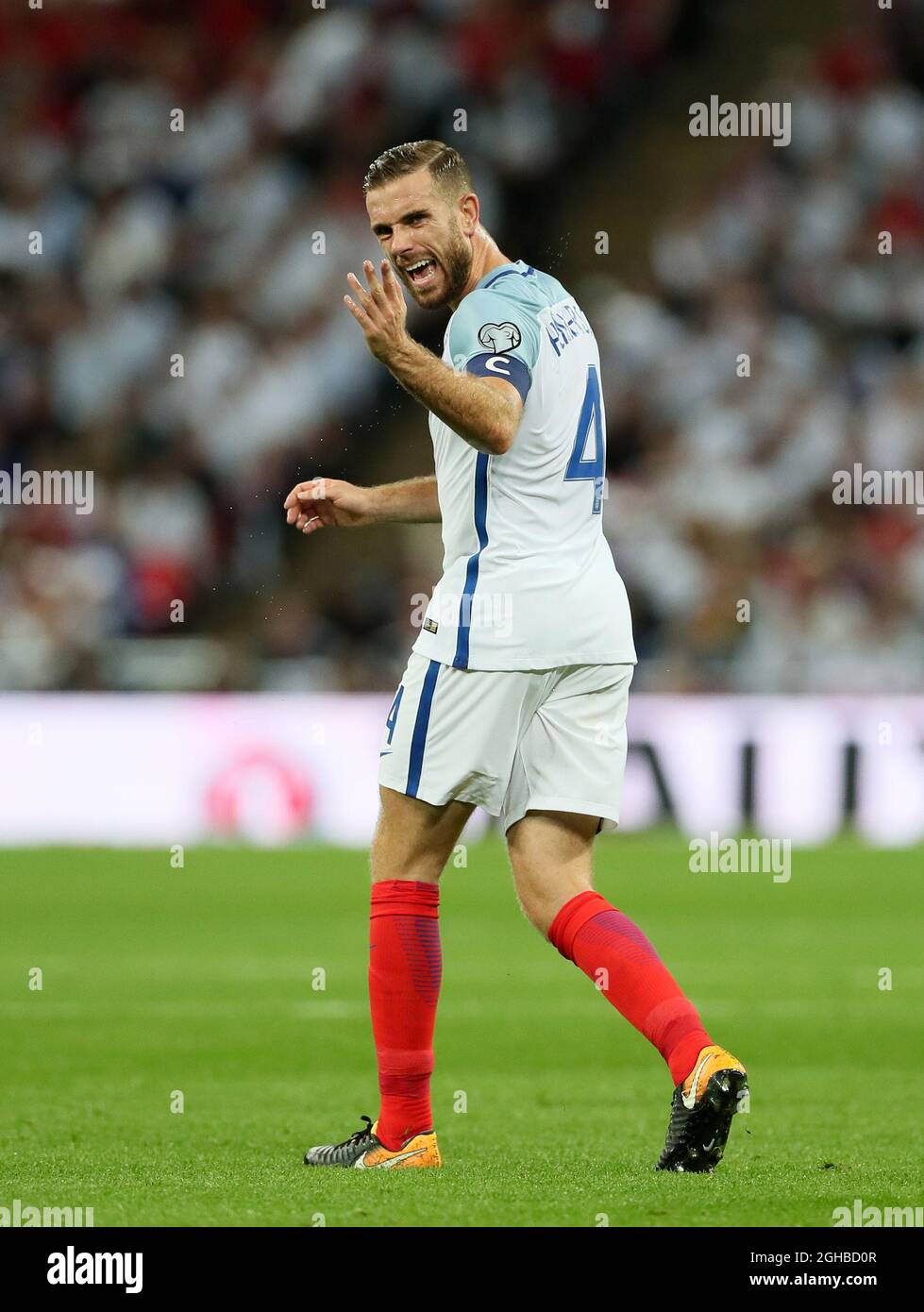 England's Jordan Henderson in action during the World Cup Qualifier ...