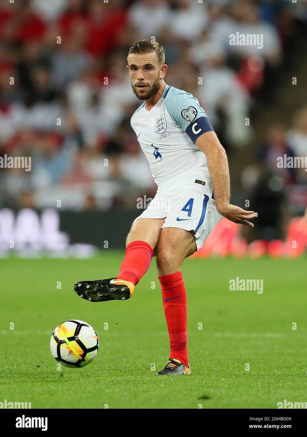England's Jordan Henderson in action during the World Cup Qualifier ...