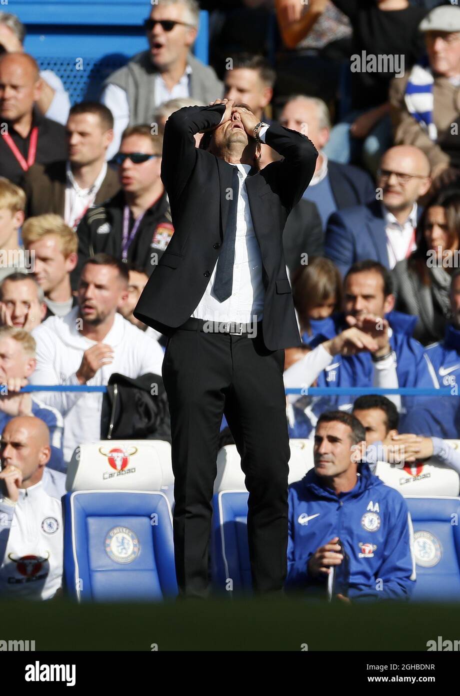 Chelsea's Antonio Conte looks on dejected during the premier league ...