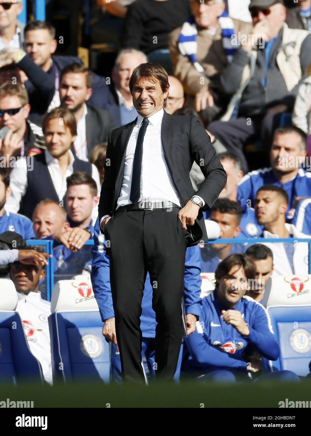 Chelsea's Antonio Conte looks on during the premier league match at ...