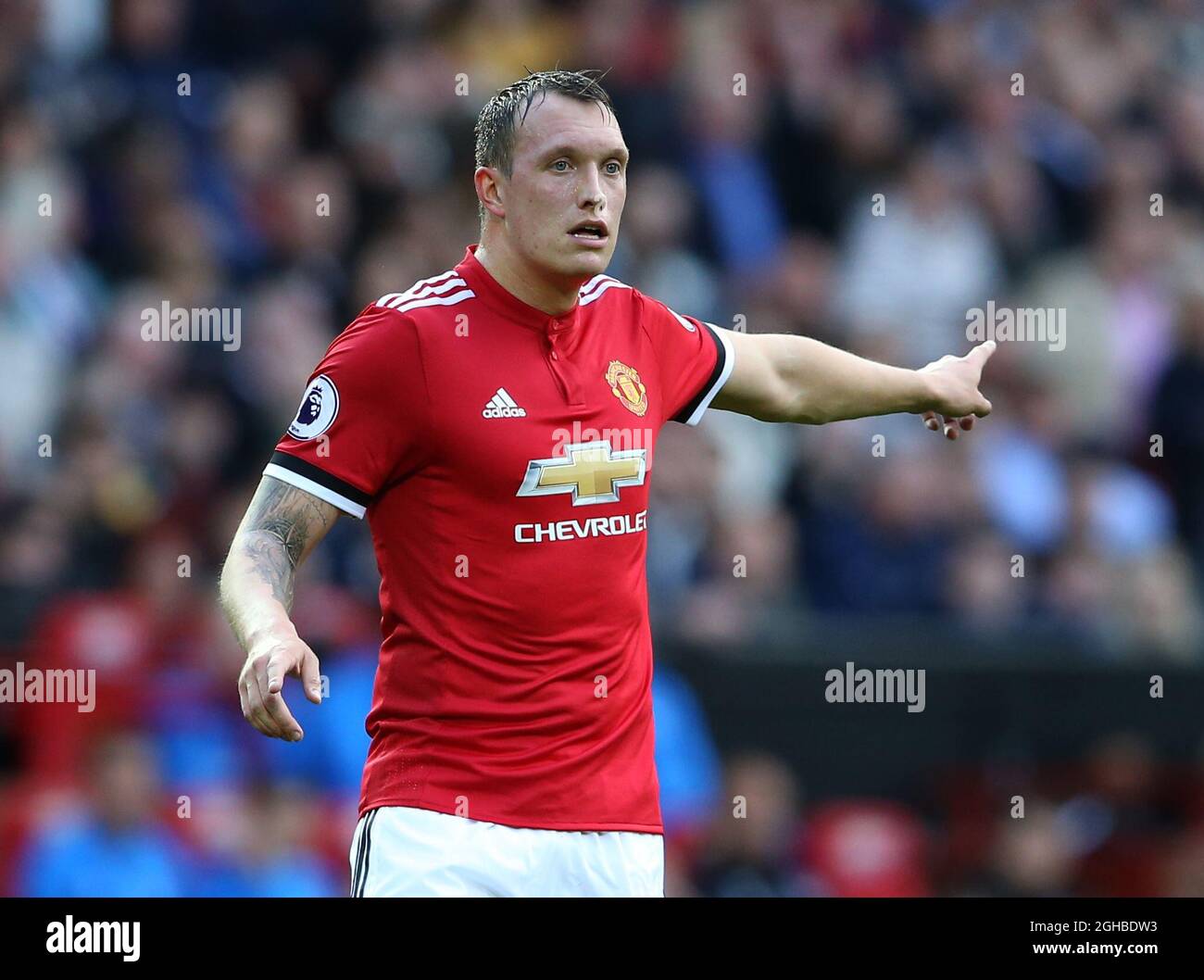 Phil Jones of Manchester United during the premier league match at the ...