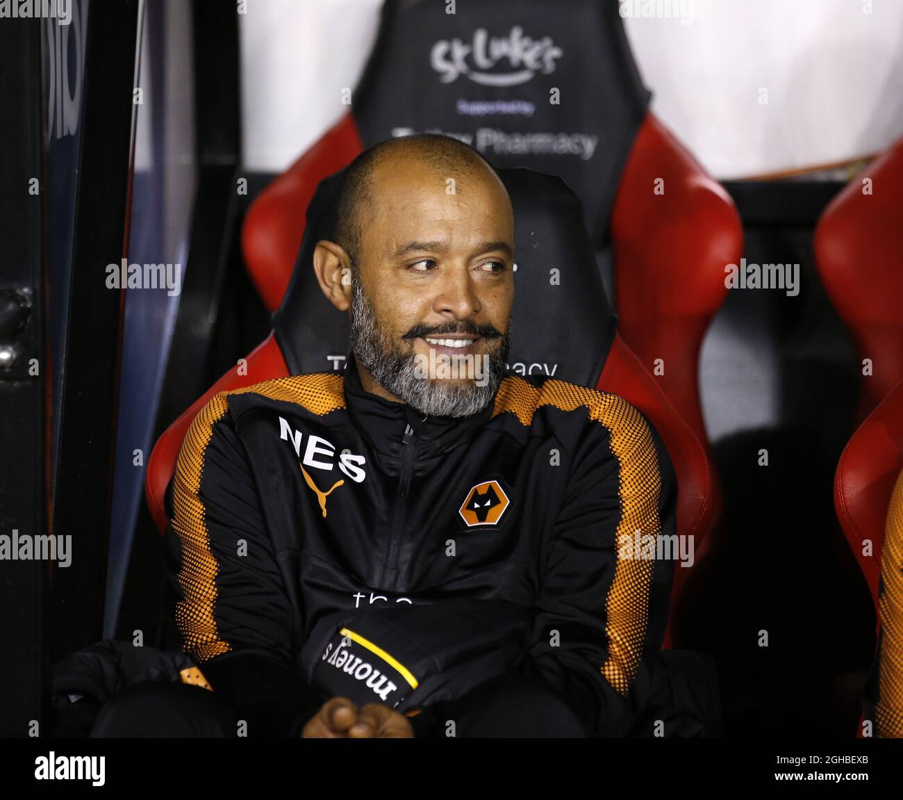Nuno manager of Wolverhampton Wanderers during the Championship match ...