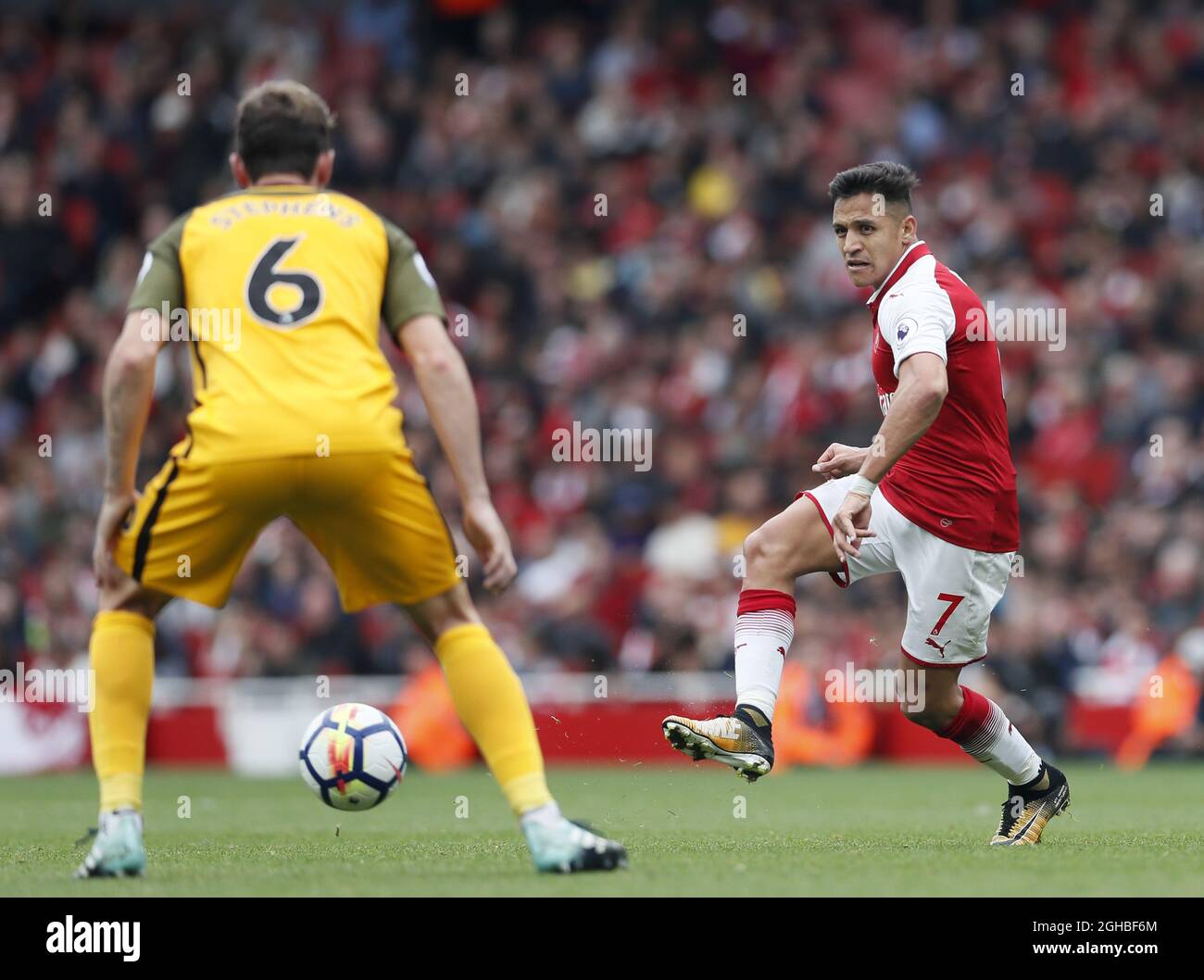 Arsenal's Alexis Sanchez in action during the premier league match at ...