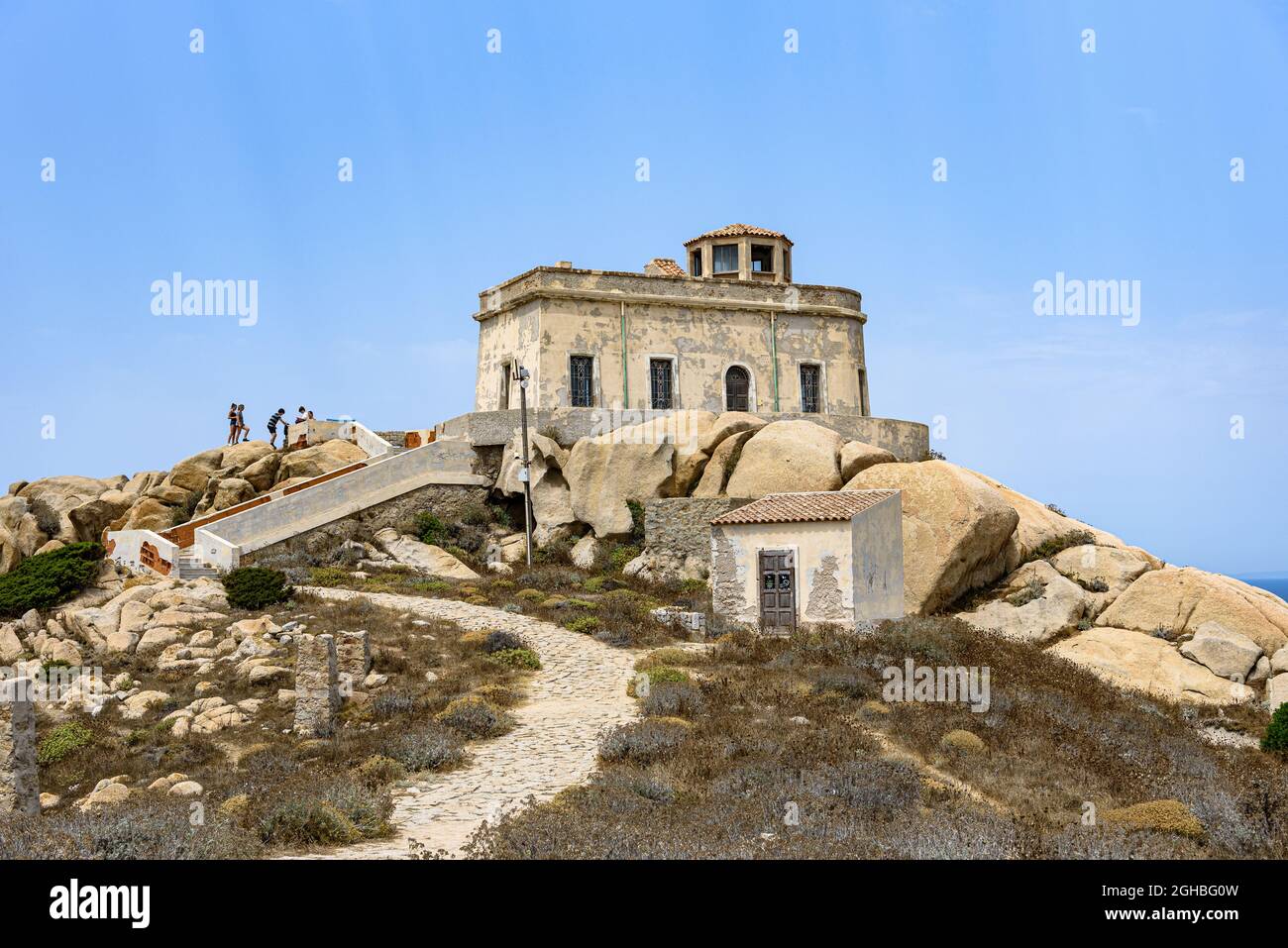 The old lighthouse of Capo Testa in Sardinia Stock Photo - Alamy