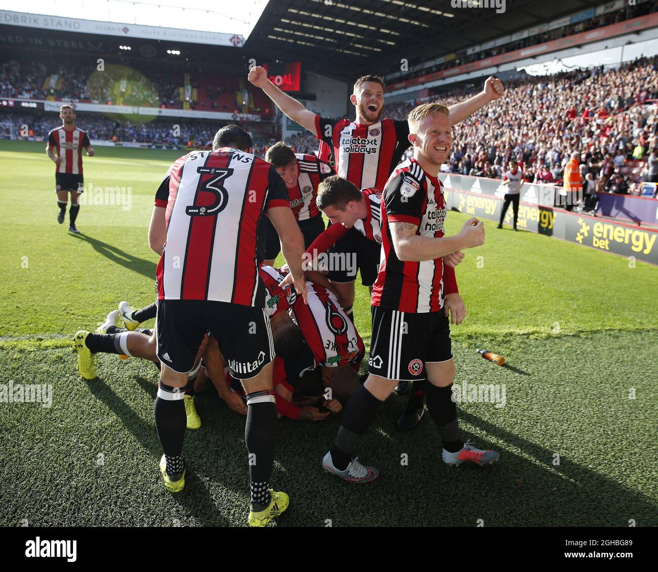 Chris Basham of Sheffield Utd celebrates his goal during the ...