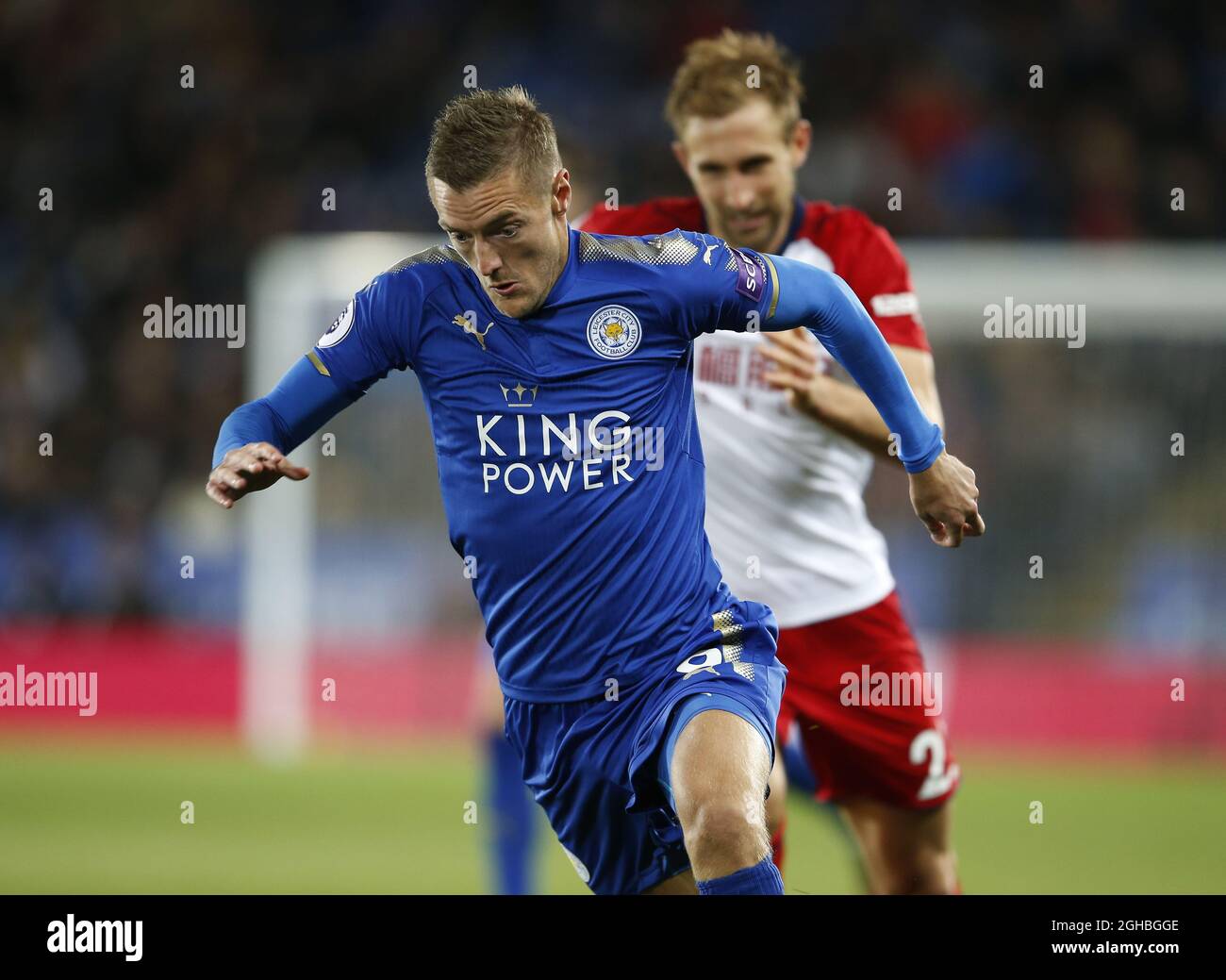 Jamie Vardy of Leicester City during the premier league match at the ...