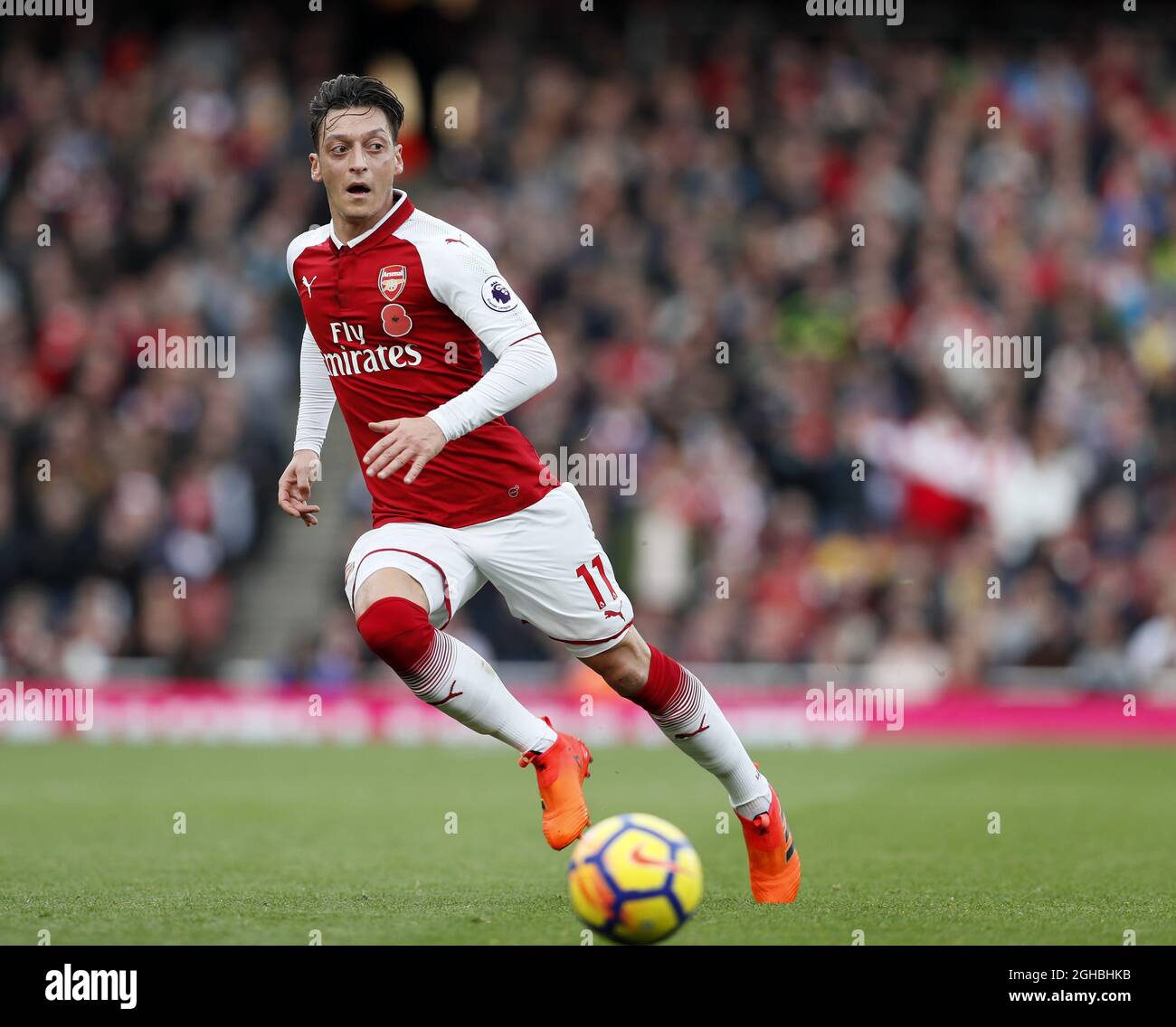 Arsenal's Mesut Ozil in action during the premier league match at the ...