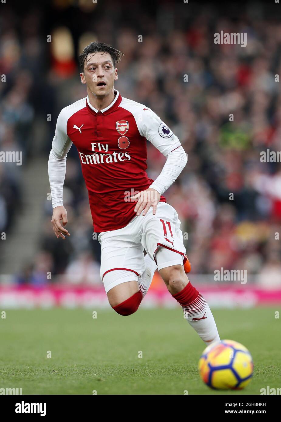 Arsenal's Mesut Ozil in action during the premier league match at the ...