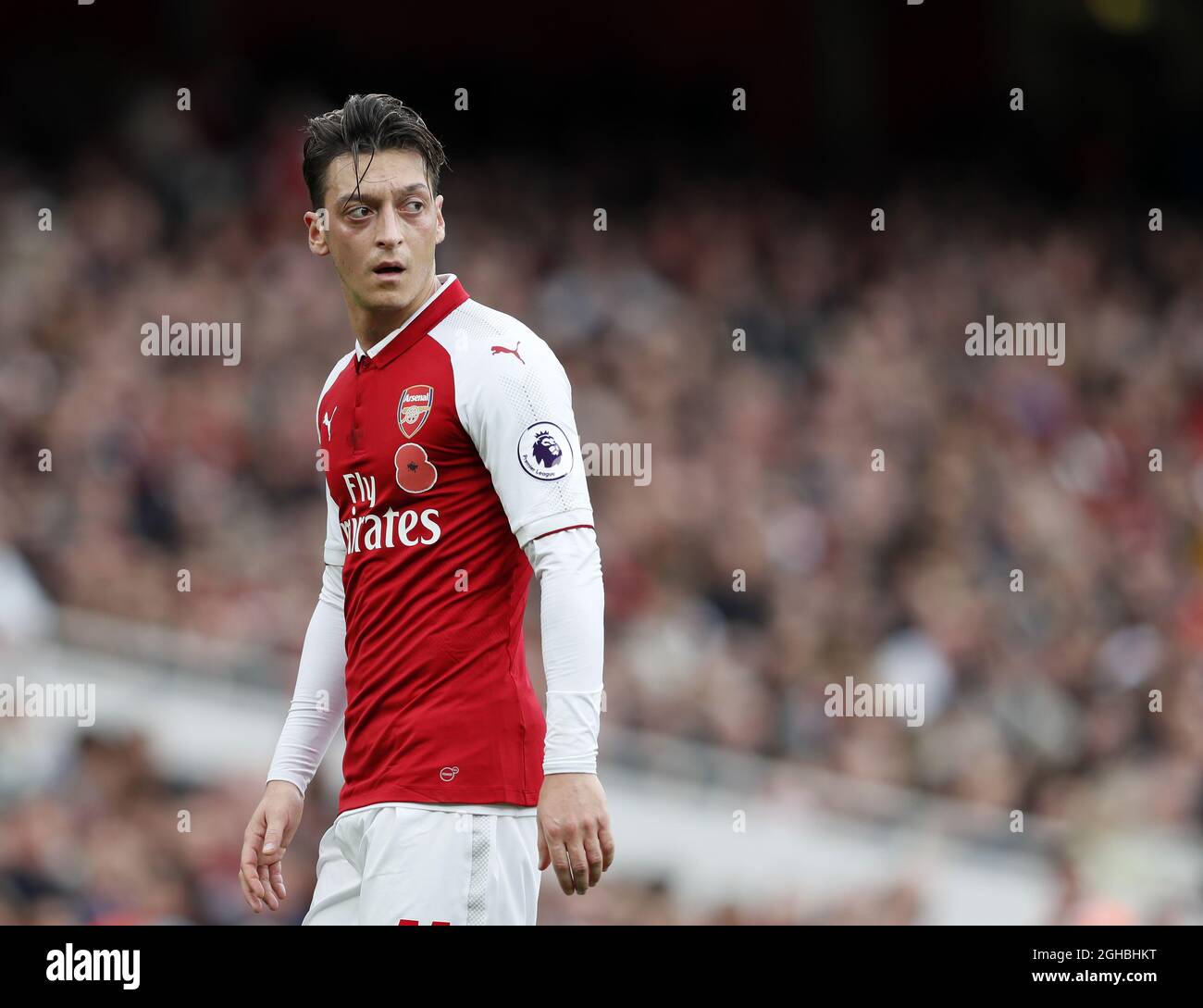 Arsenal's Mesut Ozil in action during the premier league match at the ...