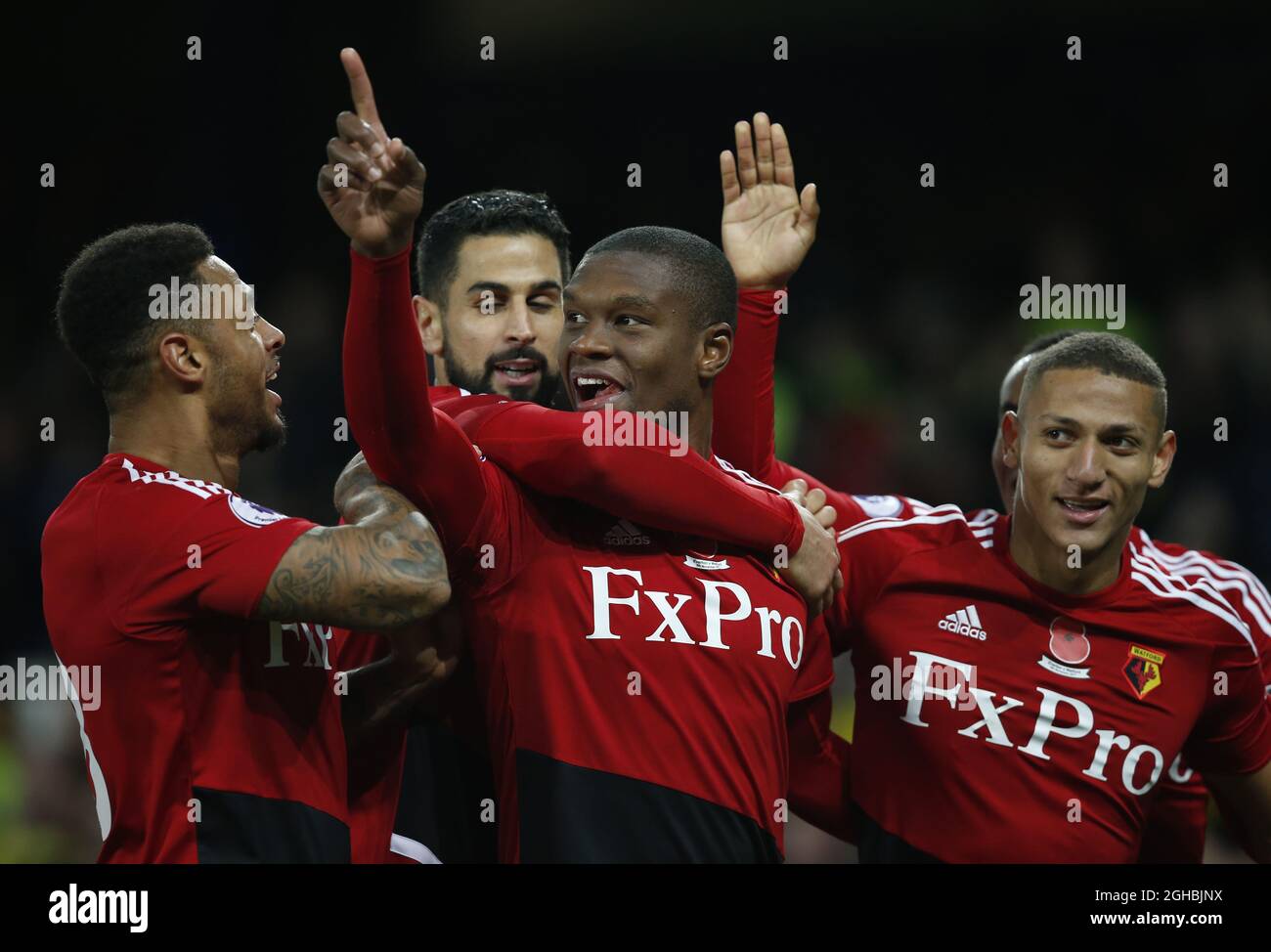 Christian Kabasele of Watford celebrate scoring the second goal during ...
