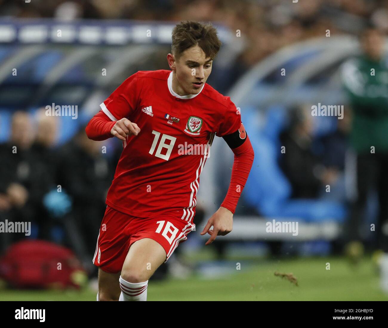 David Brooks of Wales in action during the International friendly match ...