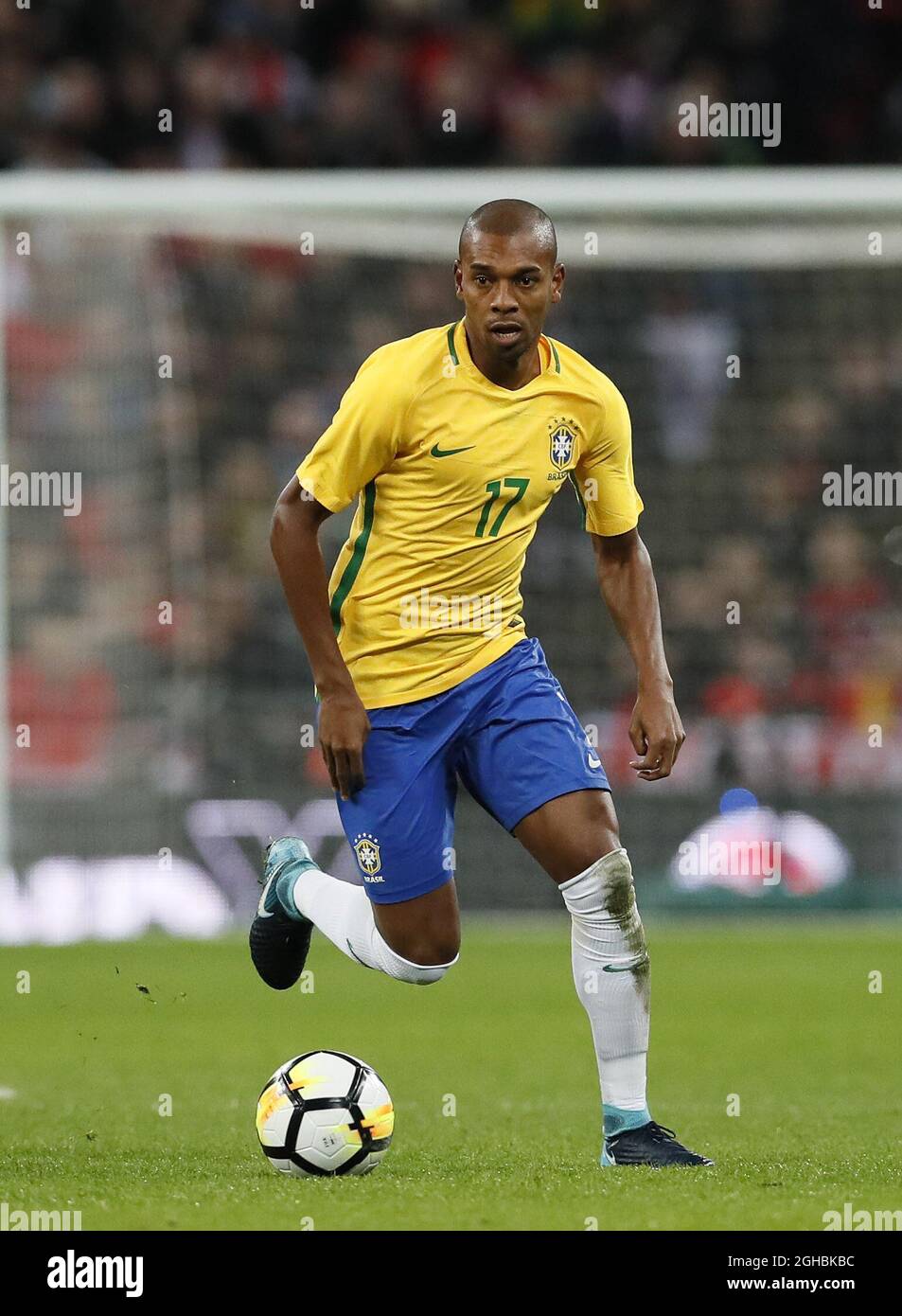 Brazil's Fernandinho in action during the International friendly match ...