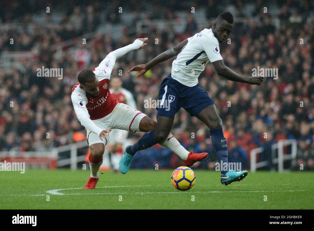 Alexandre Lacazette and Davinson Sanchez during the premier league ...