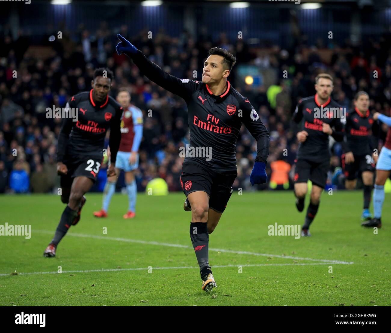 Arsenals alexis sanchez celebrates after hi-res stock photography and ...
