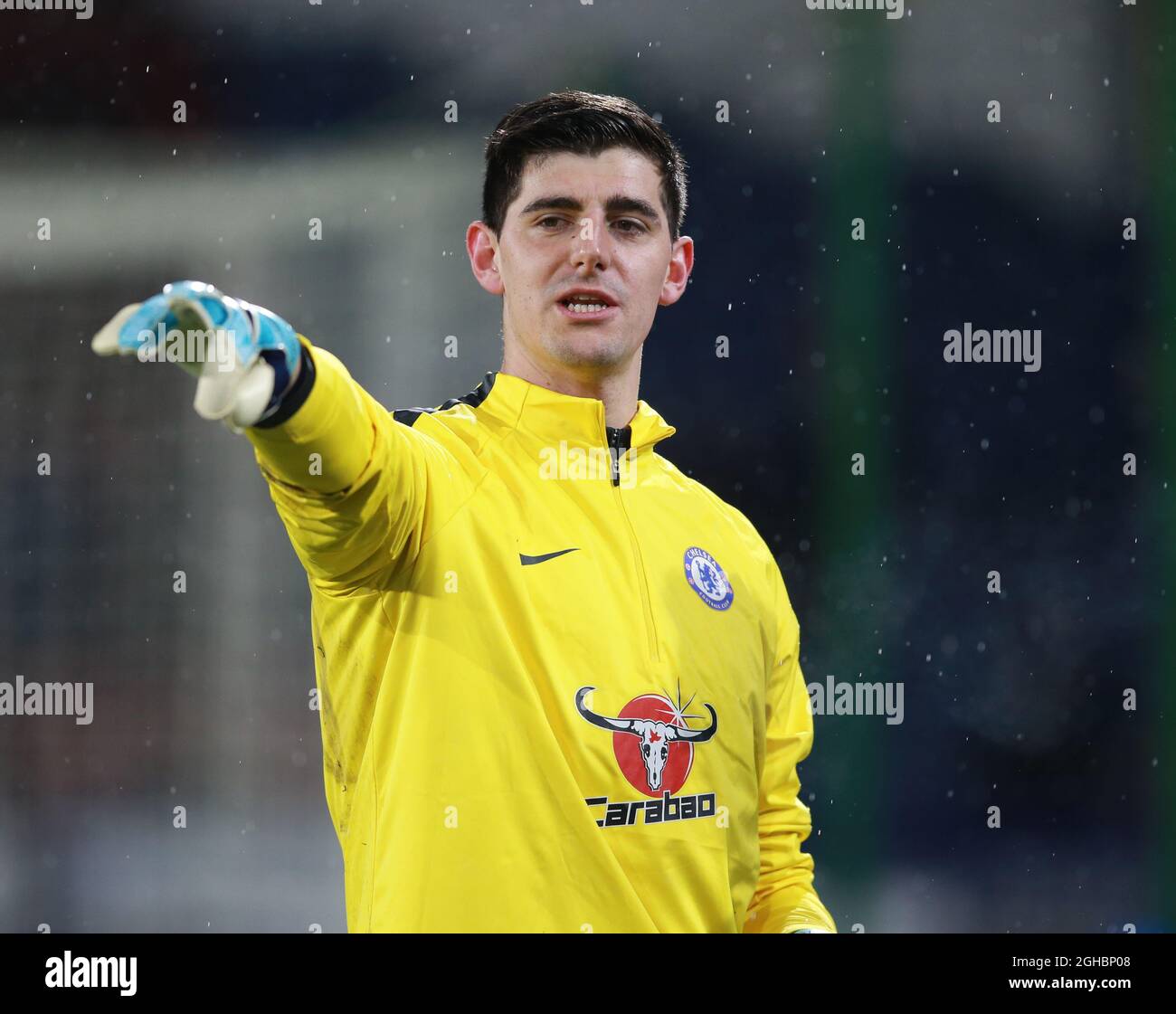 Thibaut Courtois of Chelsea during the premier league match at the John ...