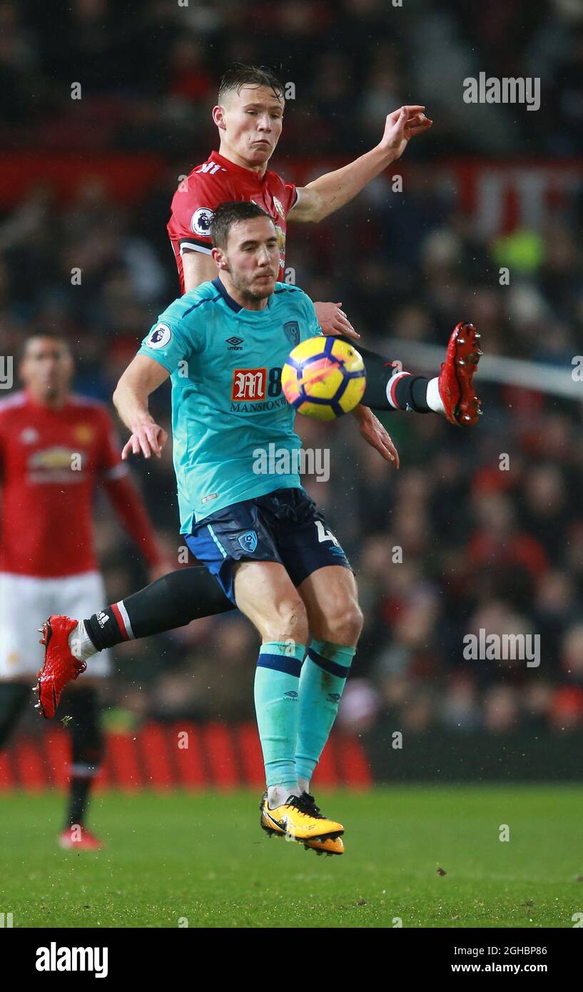 Scott McTominay of Manchester United tackles Dan Gosling of Bournemouth ...