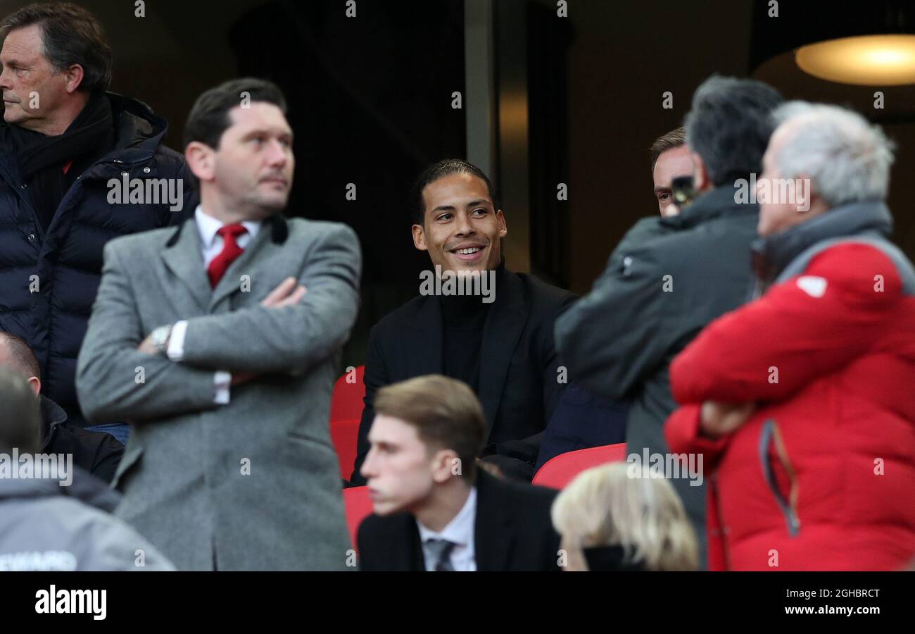 Virgil van Dijk in the stands during the English Premier League match ...