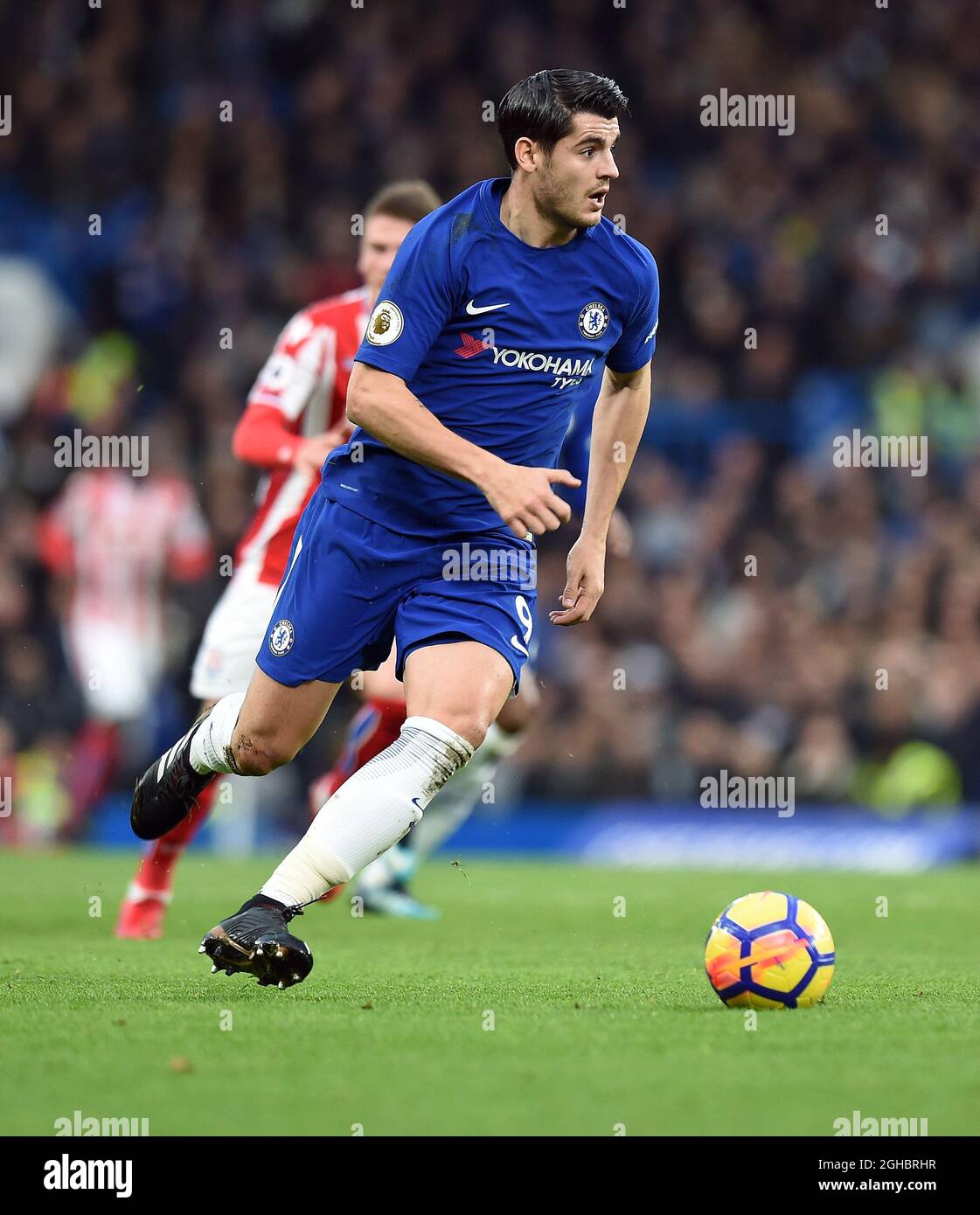 Alvaro Morata of Chelsea during the premier league match at Stamford ...