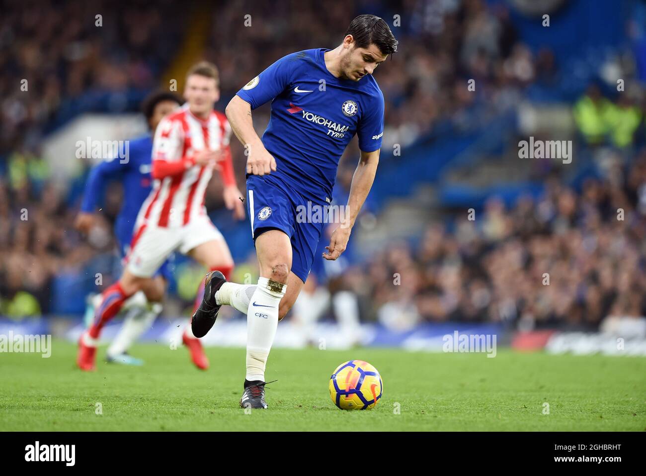 Alvaro Morata of Chelsea during the premier league match at Stamford ...