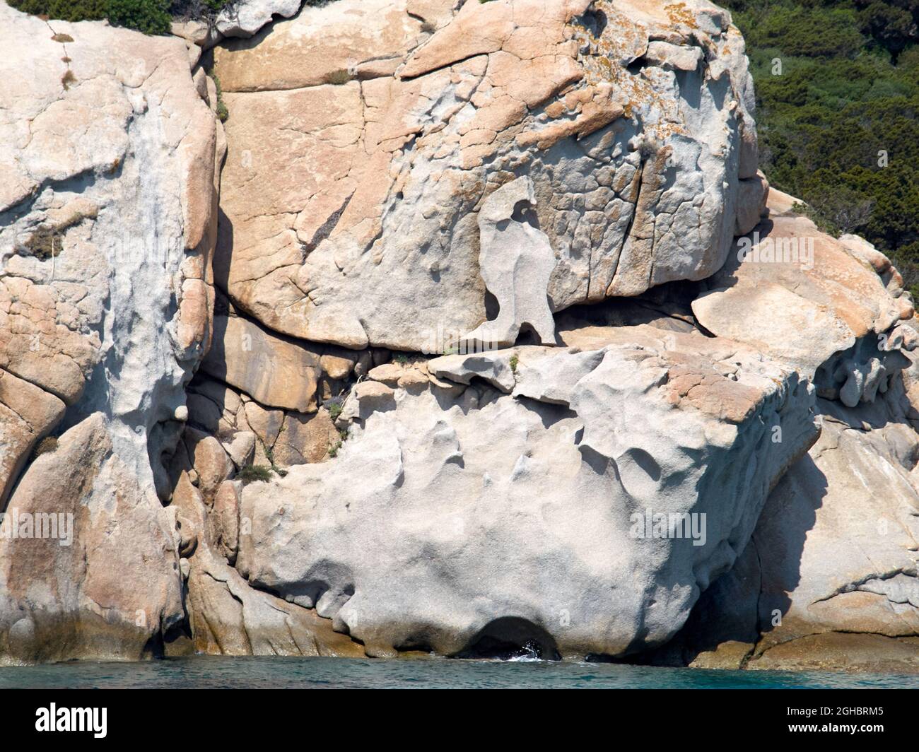 Natural granite rock that resembles the geographic map of Italy. Rock ...