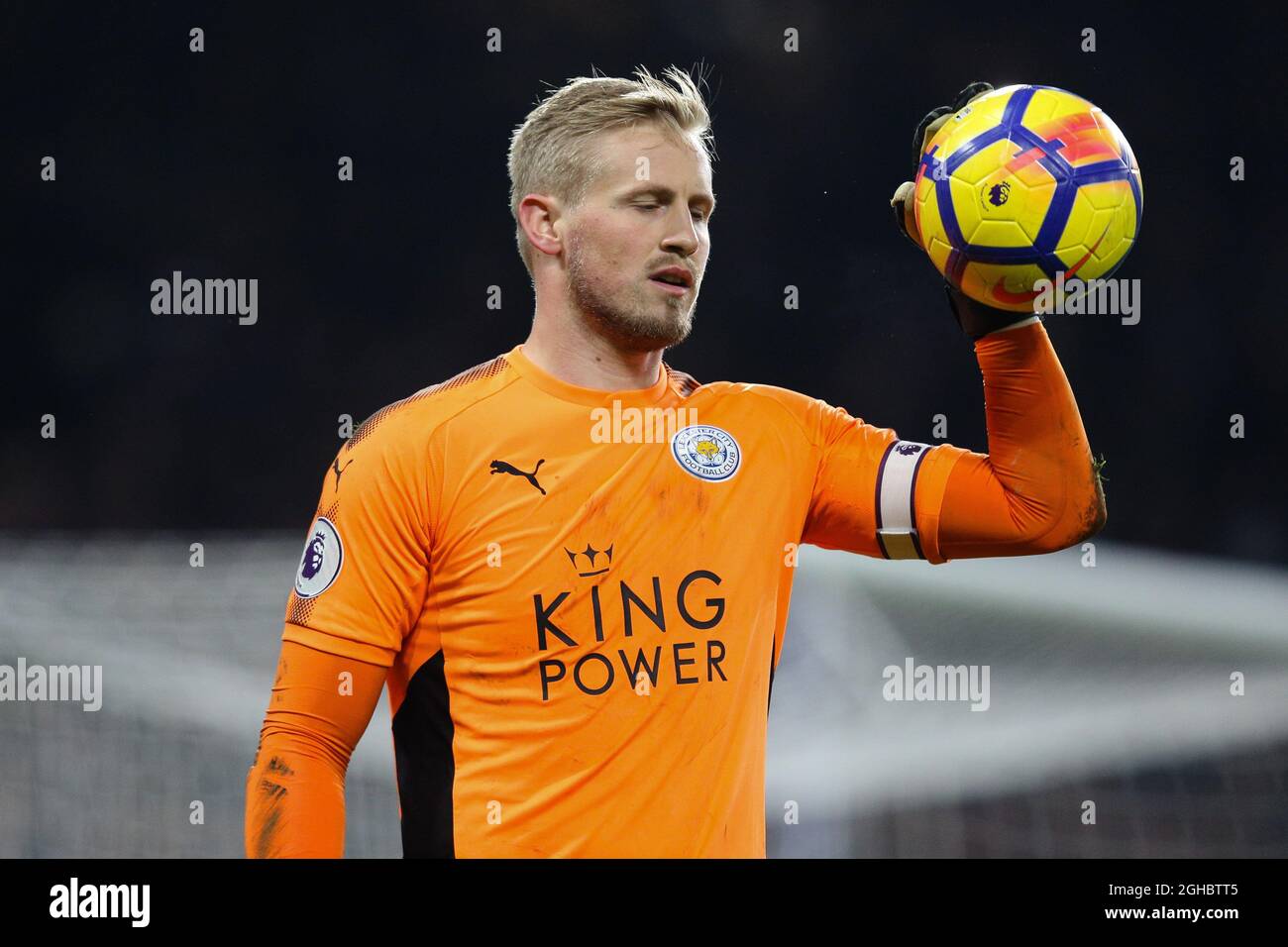 Leicester CityÕs Kasper Schmeichel during the premier league match at ...