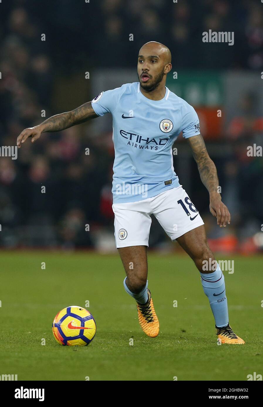 Fabian Delph of Manchester City during the premier league match at ...