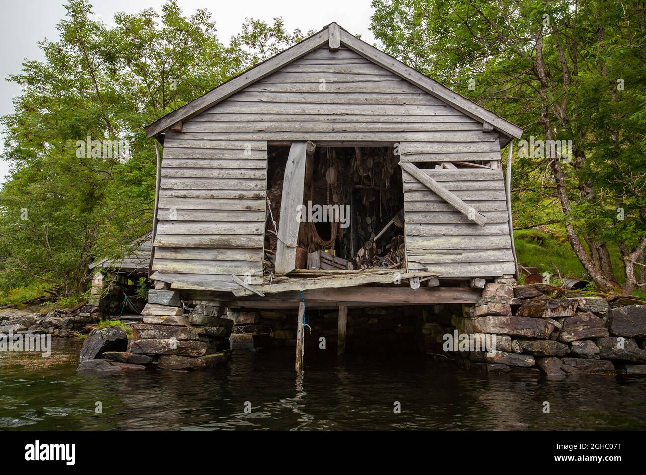 Old and rustic boat house in Bergen Norway. Norwegian culture Stock ...