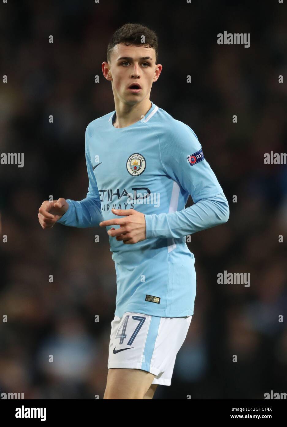 Phil Foden of Manchester City during the Champions League Round of 16 ...