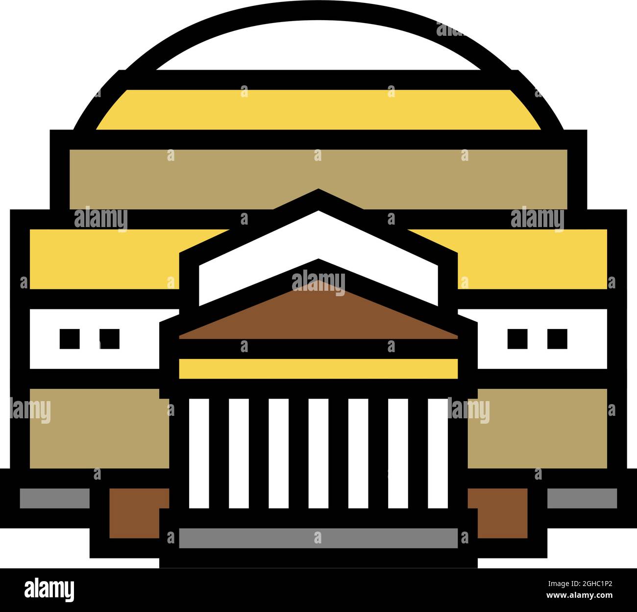 pantheon ancient rome building color icon vector illustration Stock ...