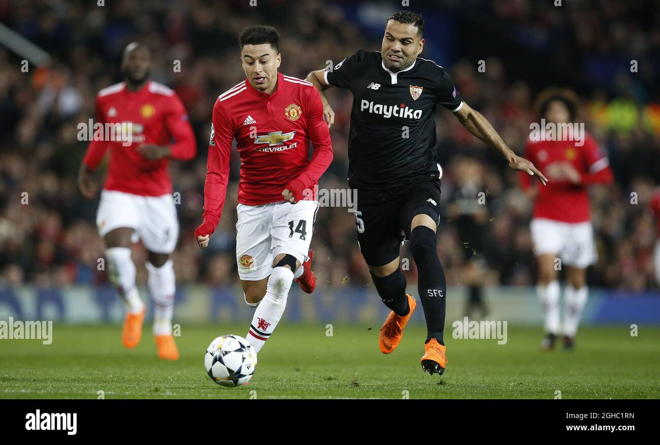 Jesse Lingard of Manchester United in action during the Champions ...