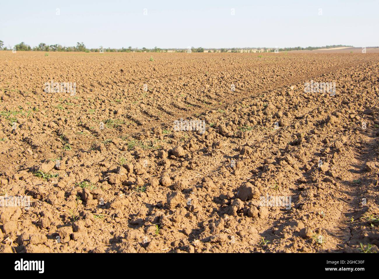 Agricultural Background Of Newly Plowed Field Furrows Ready For New ...