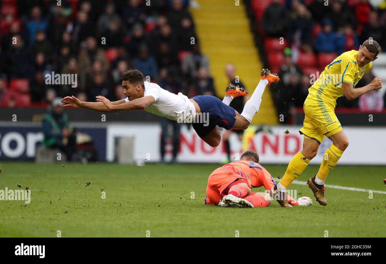 Dominic Calvert Lewin of England scores the first goal during the Euro ...