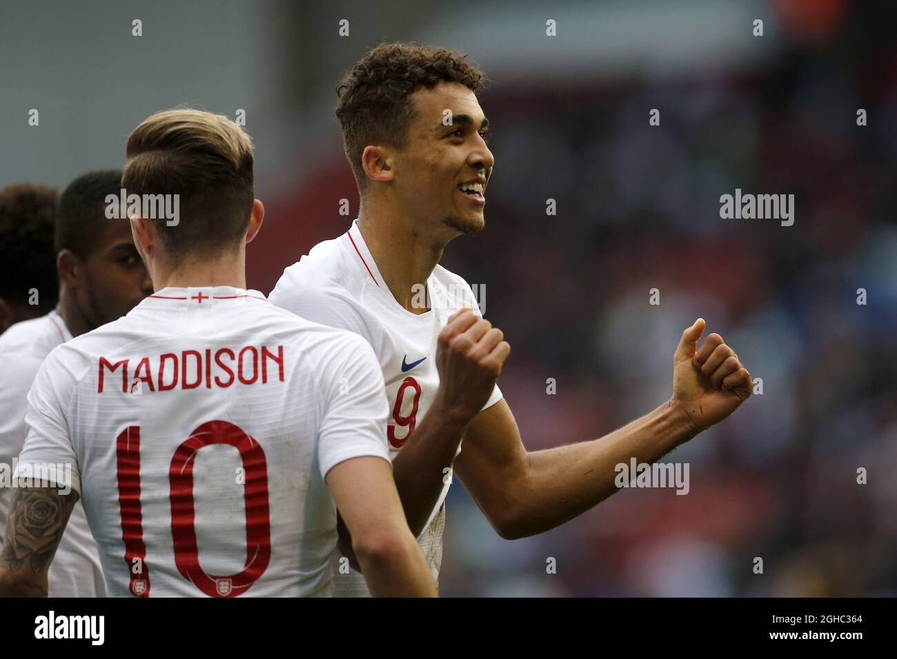 Dominic Calvert-Lewin of England celebrates scoring the first goal ...