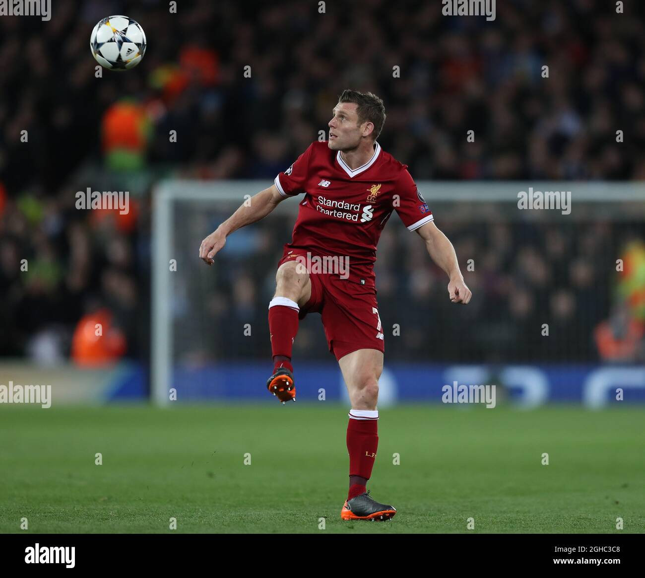 James Milner of Liverpool controls the ball during the Champions League ...