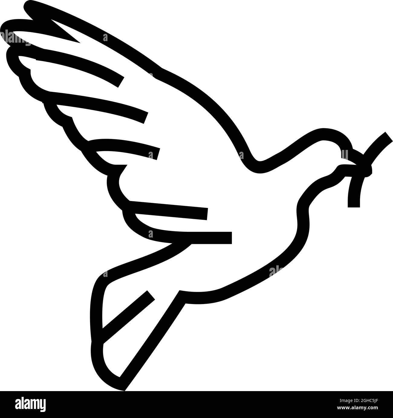 pigeon bird christianity color icon vector illustration Stock Vector ...