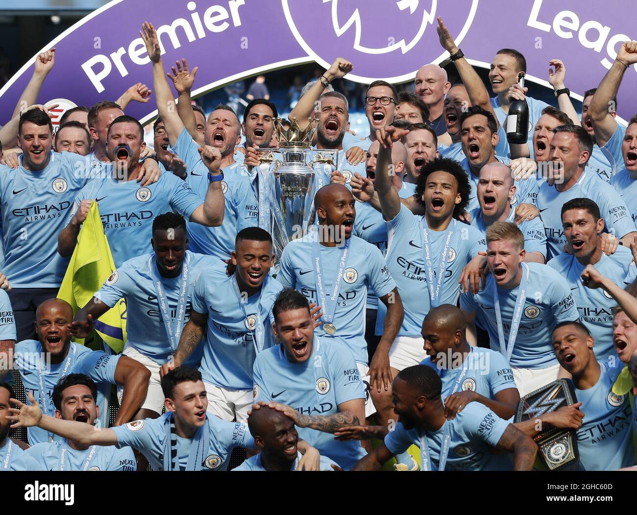 Pep guardiola premier league trophy hi-res stock photography and images ...