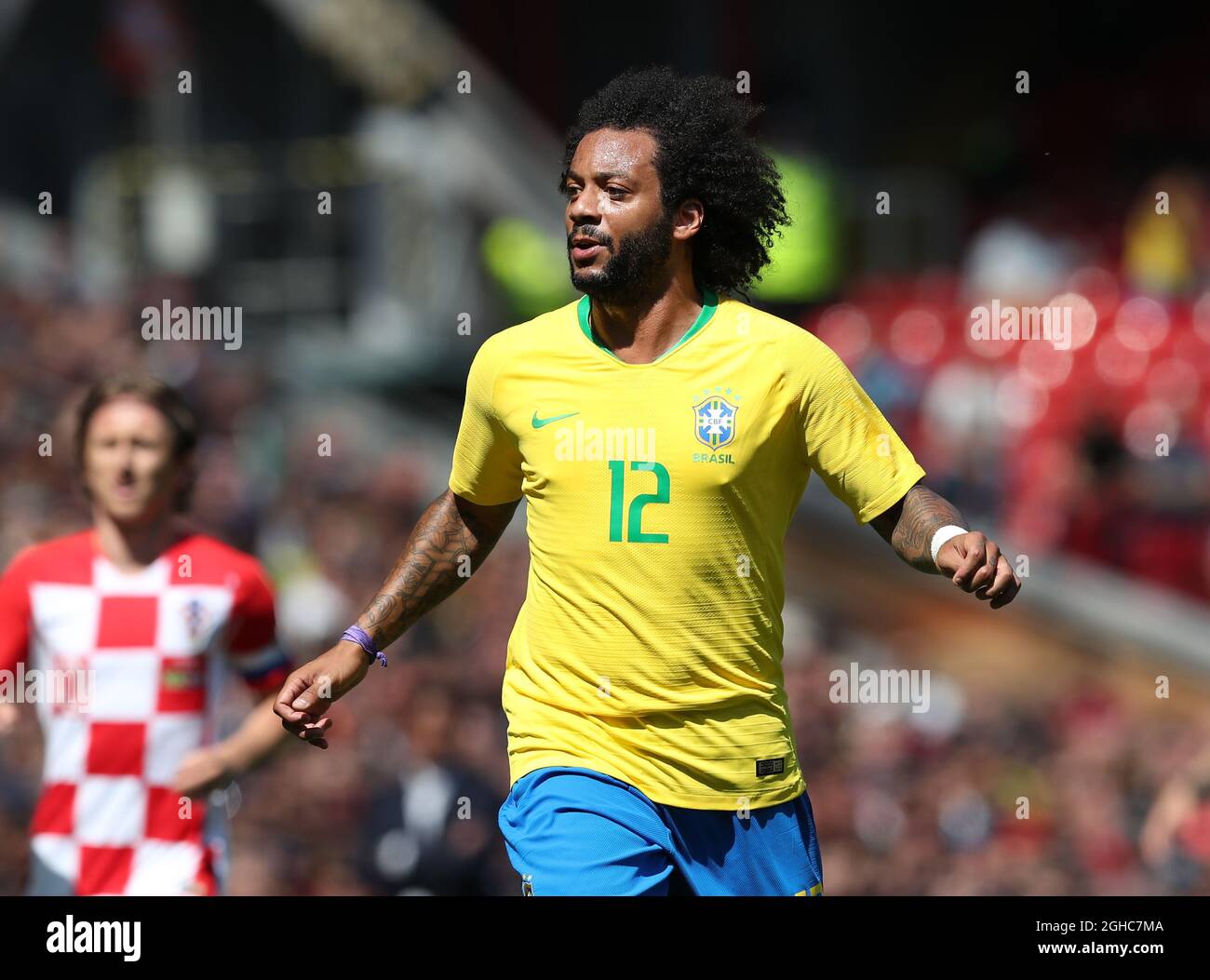 Marcelo of Brazil during the International Friendly match at Anfield ...