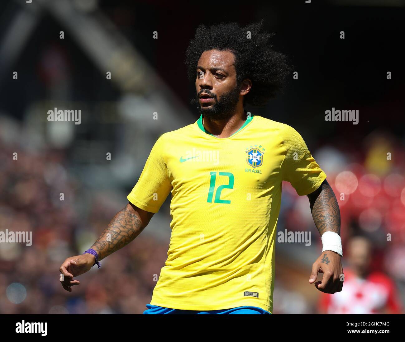 During their friendly international match at anfield hi-res stock ...