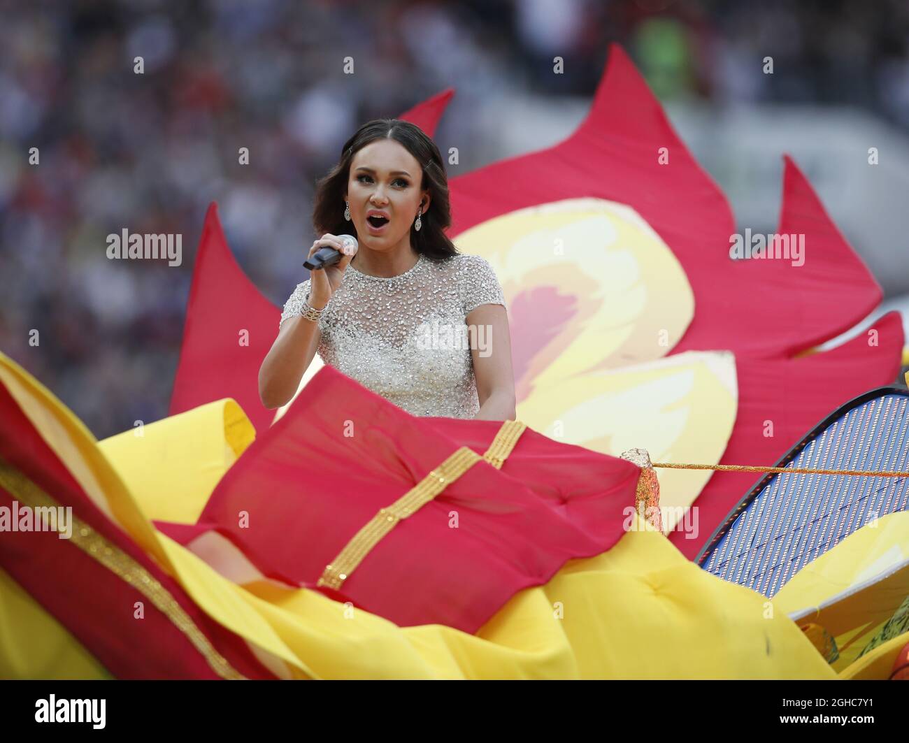 Opera singer Aida Garifullina during the opening ceremony during the ...