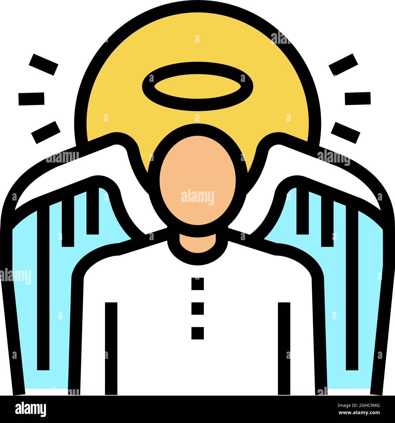 angel christianity color icon vector illustration Stock Vector Image ...