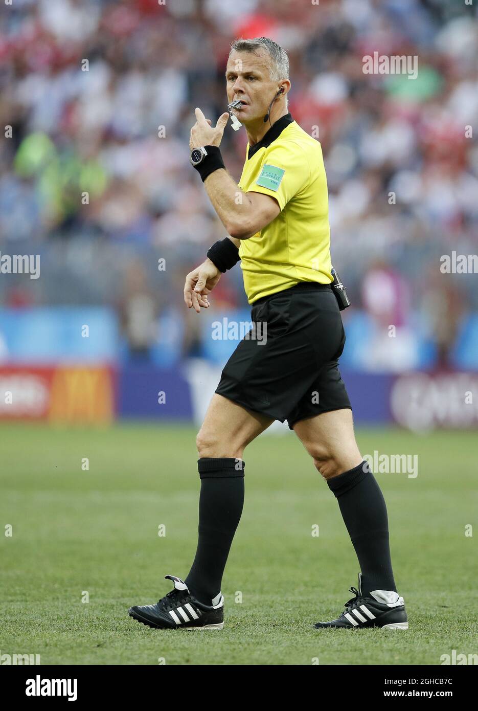 Referee Bjorn Kuipers in action during the FIFA World Cup 2018 Round of ...